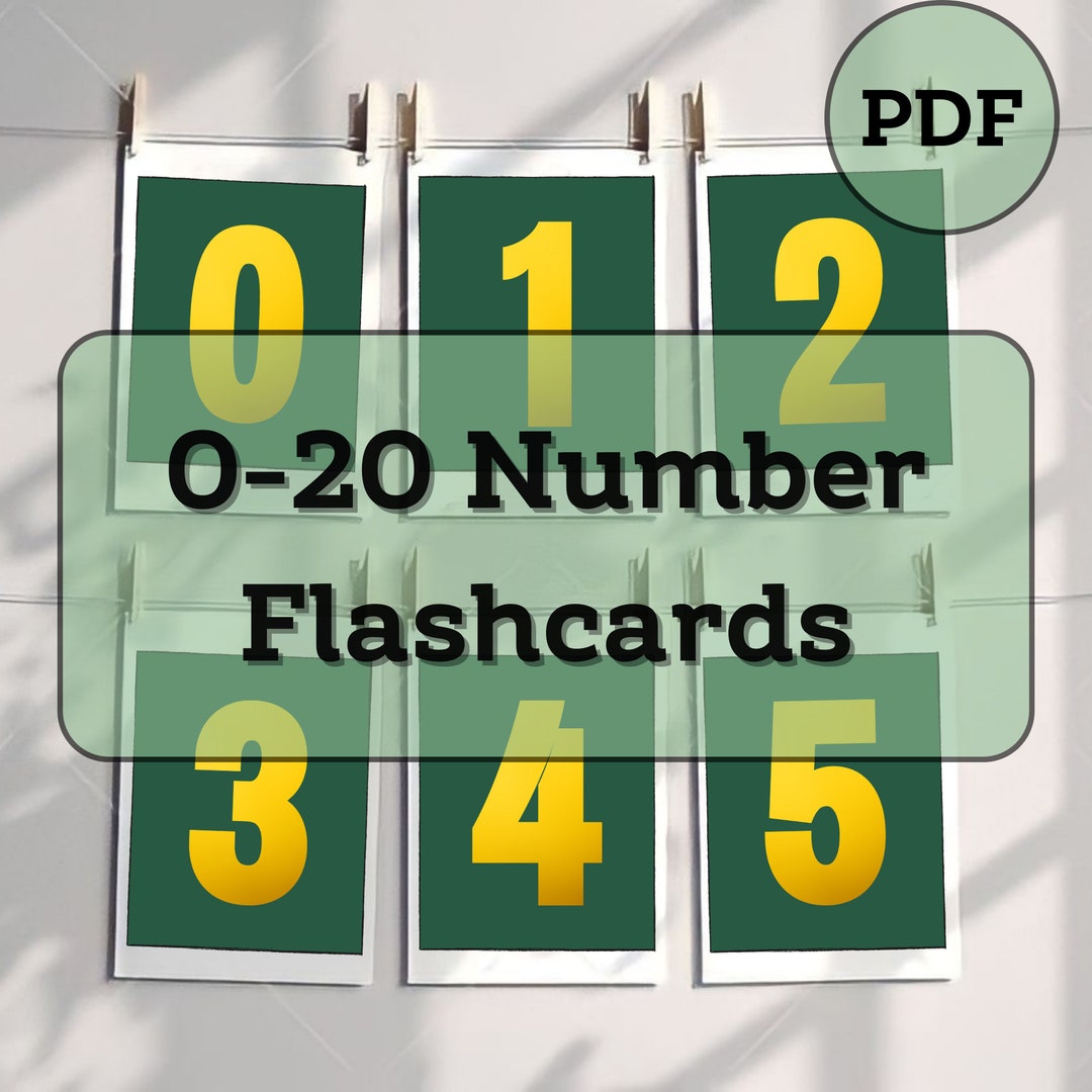 0-20 Number Flashcards for Kids Educational Preschool - Etsy