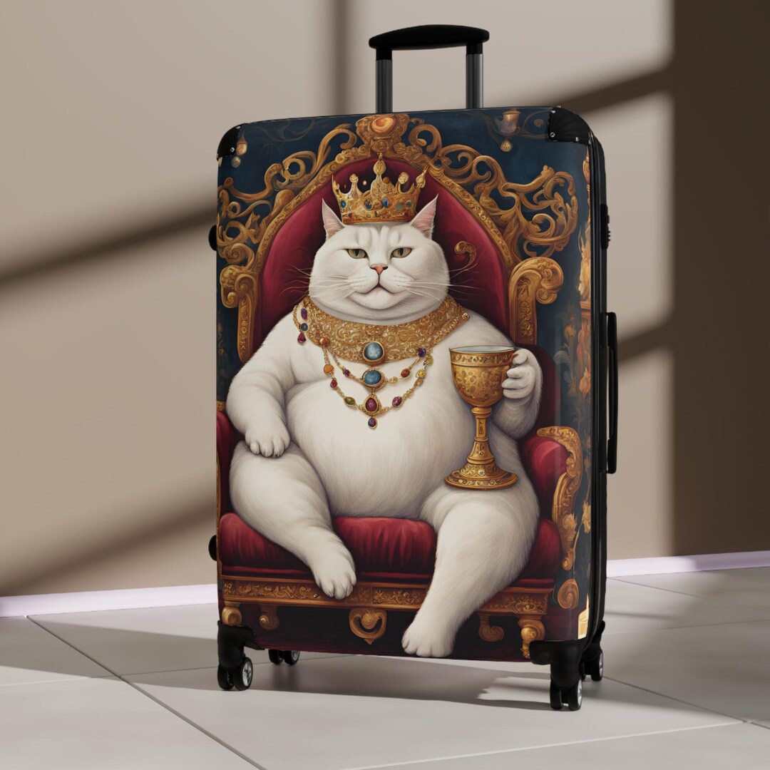 Medieval Cat Funny and Quirky Design Suitcase Luggage Travel Bags, Cat ...