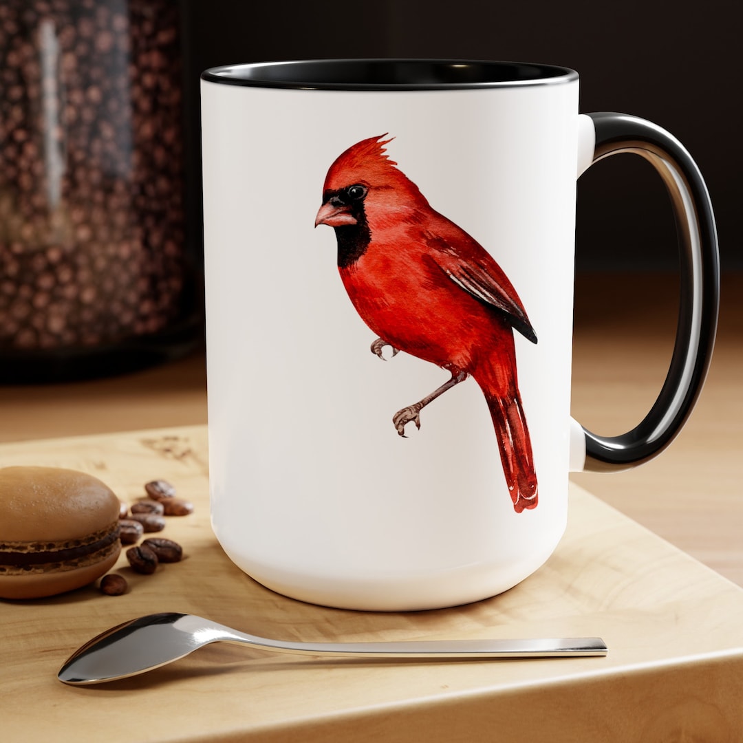 Red Cardinal in Watercolor Design Coffee Mug, Mug, Birds Lovers Gift ...