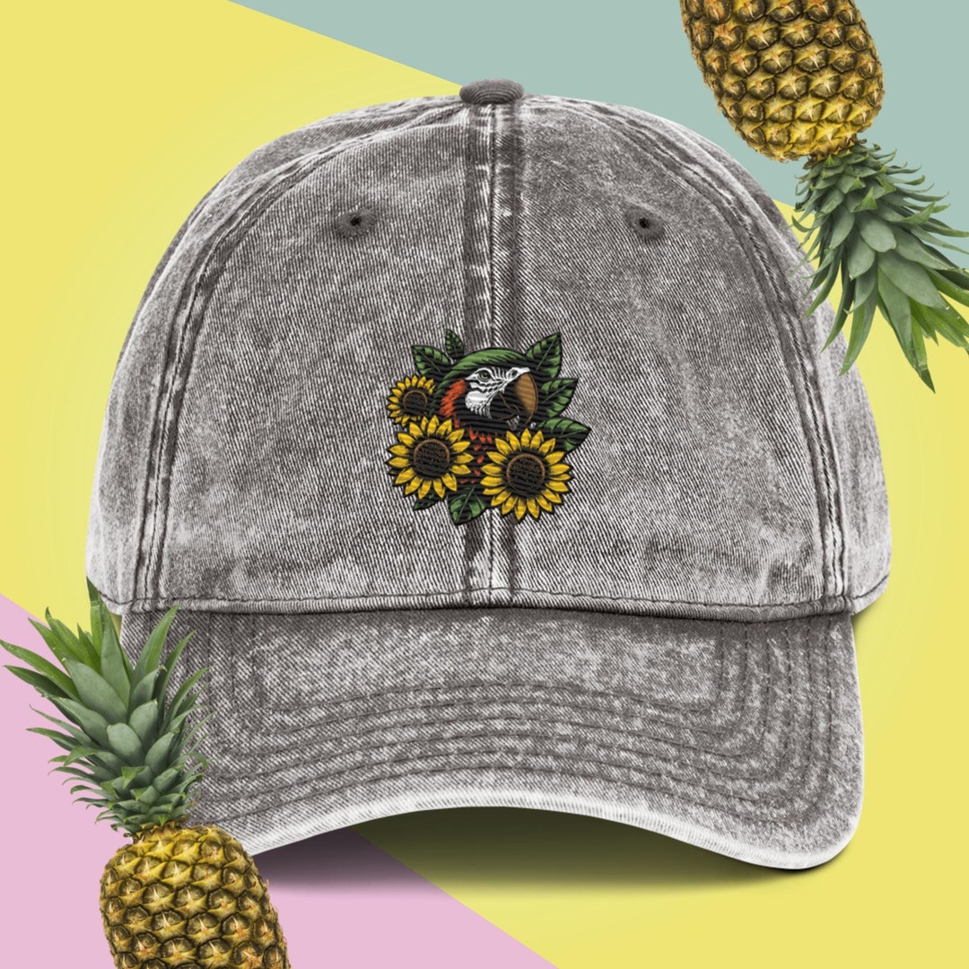 Parrot Vintage Cotton Twill Cap, Baseball Cap, Dad Hat, Nature Lover ...