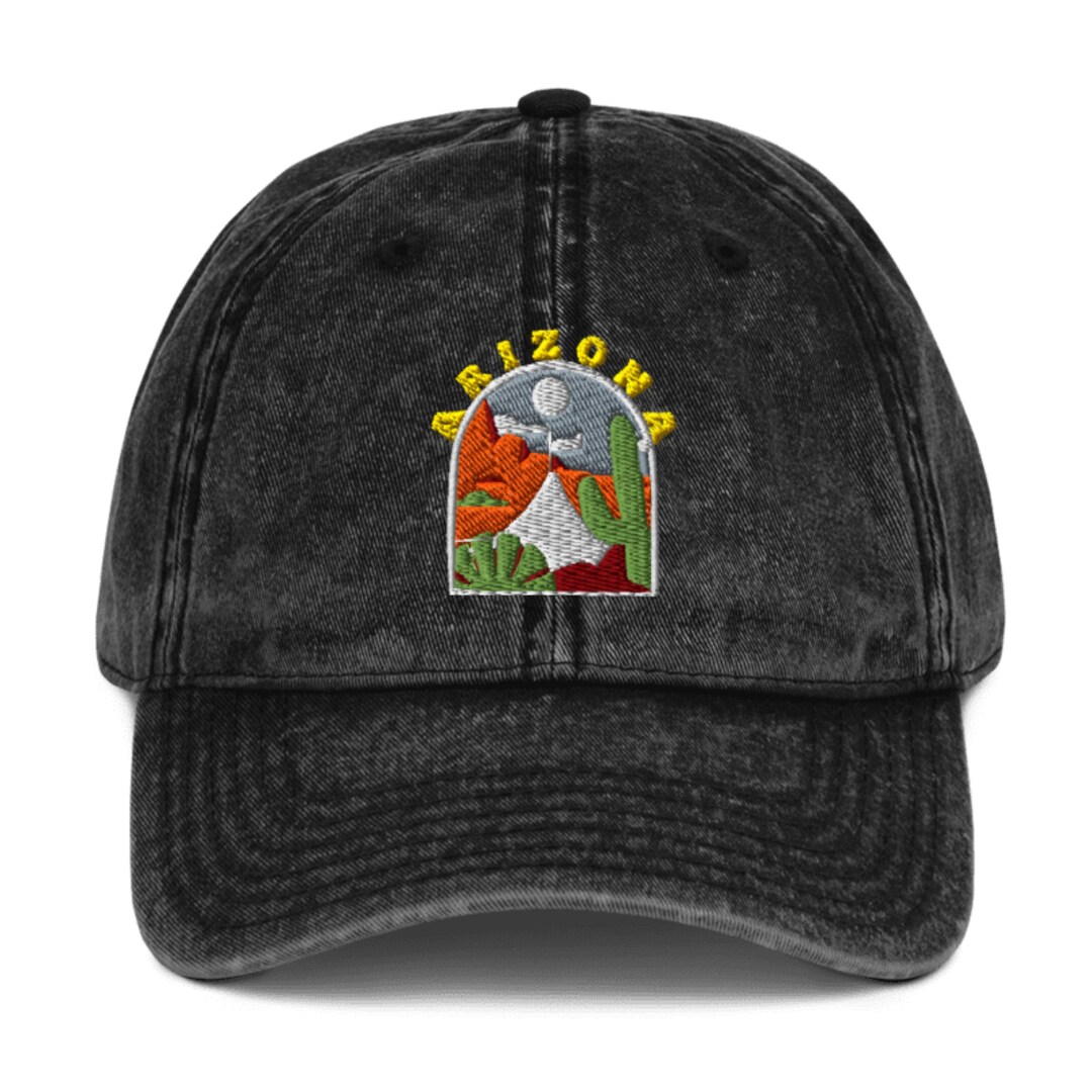 Arizona State Embroidered Vintage Cotton Twill Cap, Baseball Cap, Dad ...