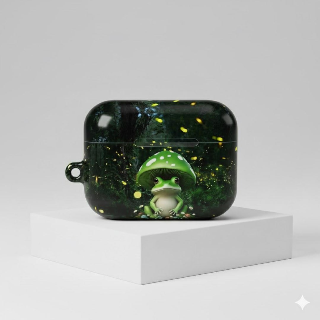 Mushroom Frog Airpods Case | Cottagecore Wireless Charging Cover - Etsy