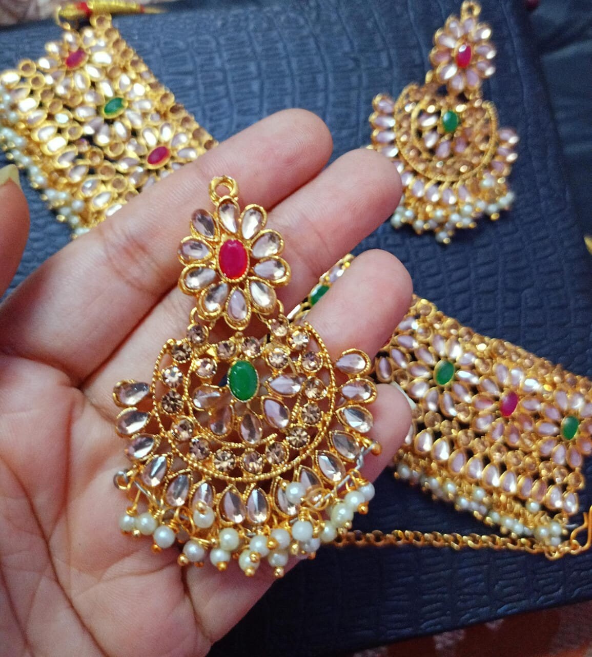 Premium Quality Paachi Kundan Jewelry Set/ Pakistani Jewelry/ India ...