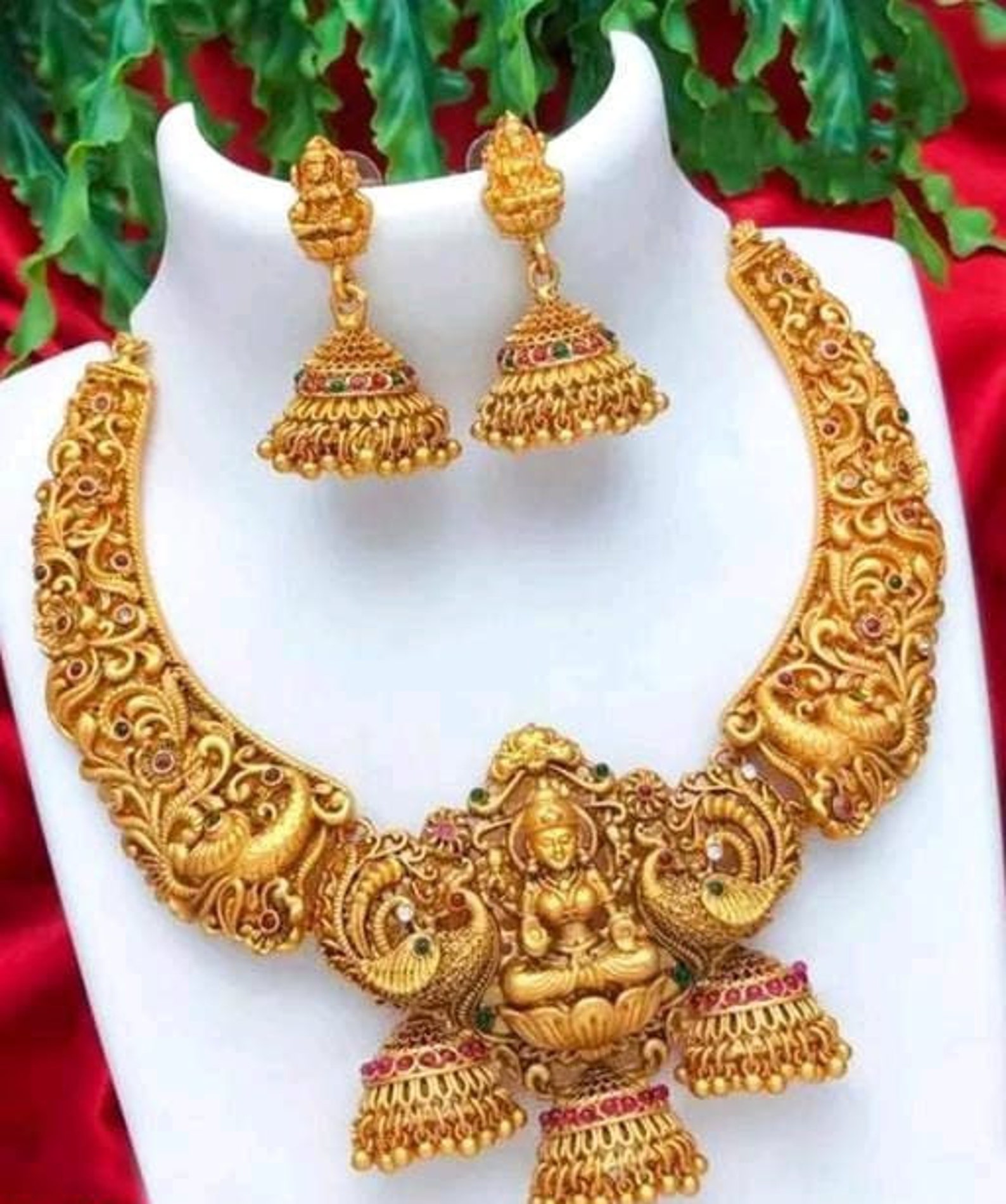 South Indian Temple Heavy Necklace/gold Plated Necklace/temple ...