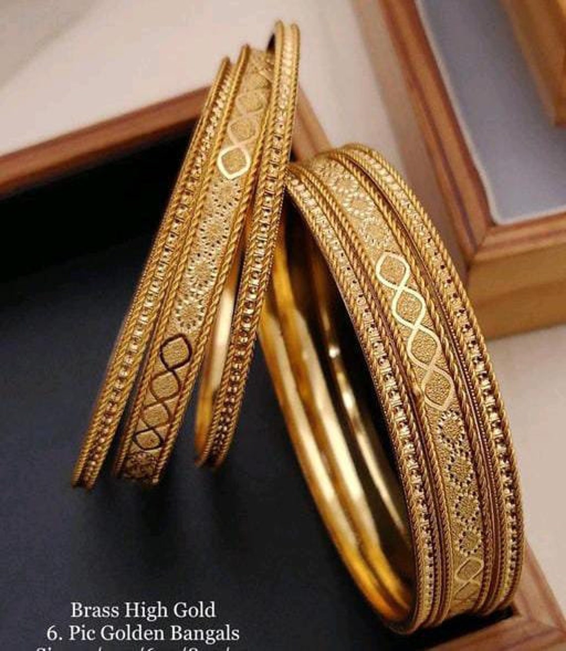 Set of 6hammered Gold Bangles, Gold Plated Bangles, Stacking Bangles ...