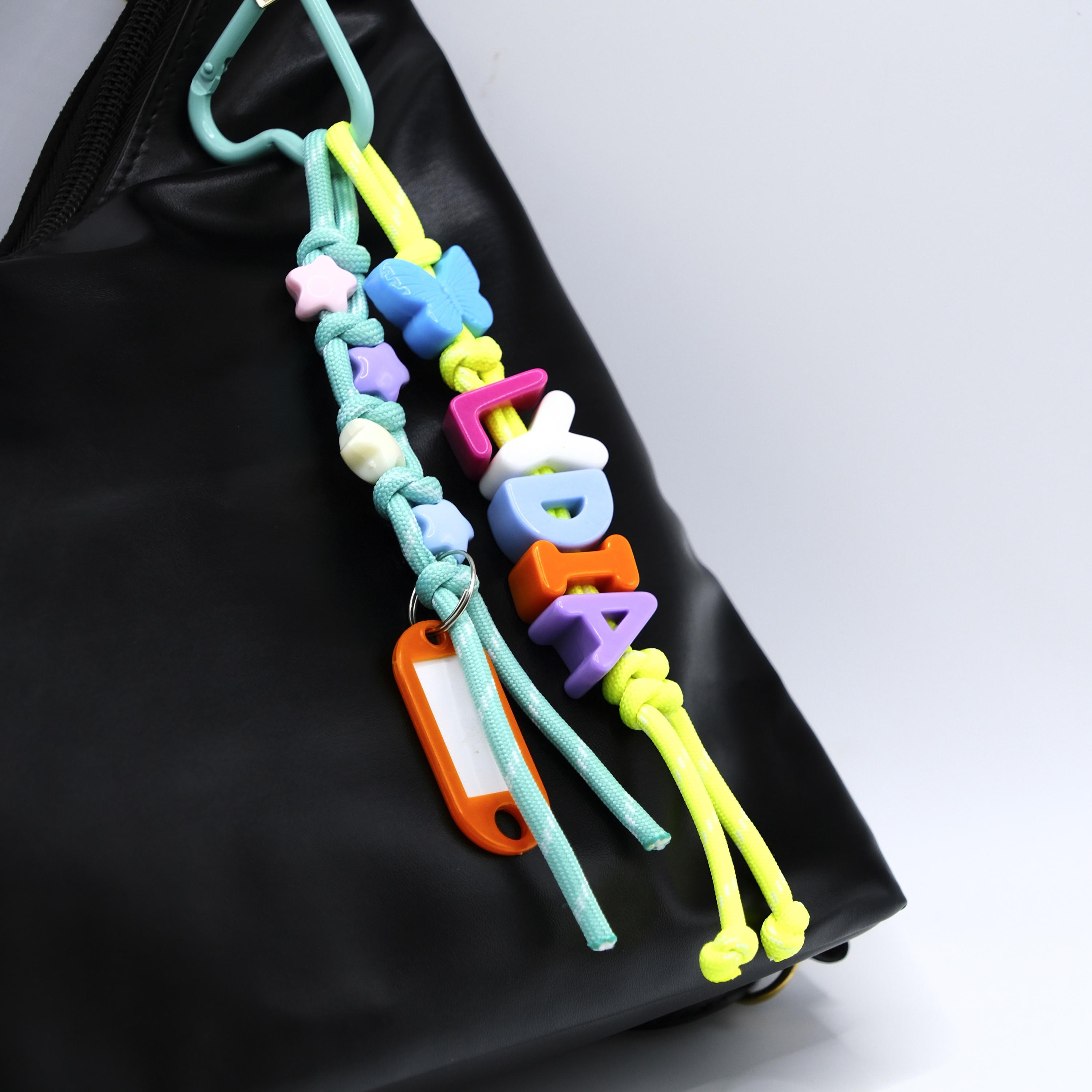 Custom Bag Charm Name Tag With Tassel-random Color Acrylic Letters for ...