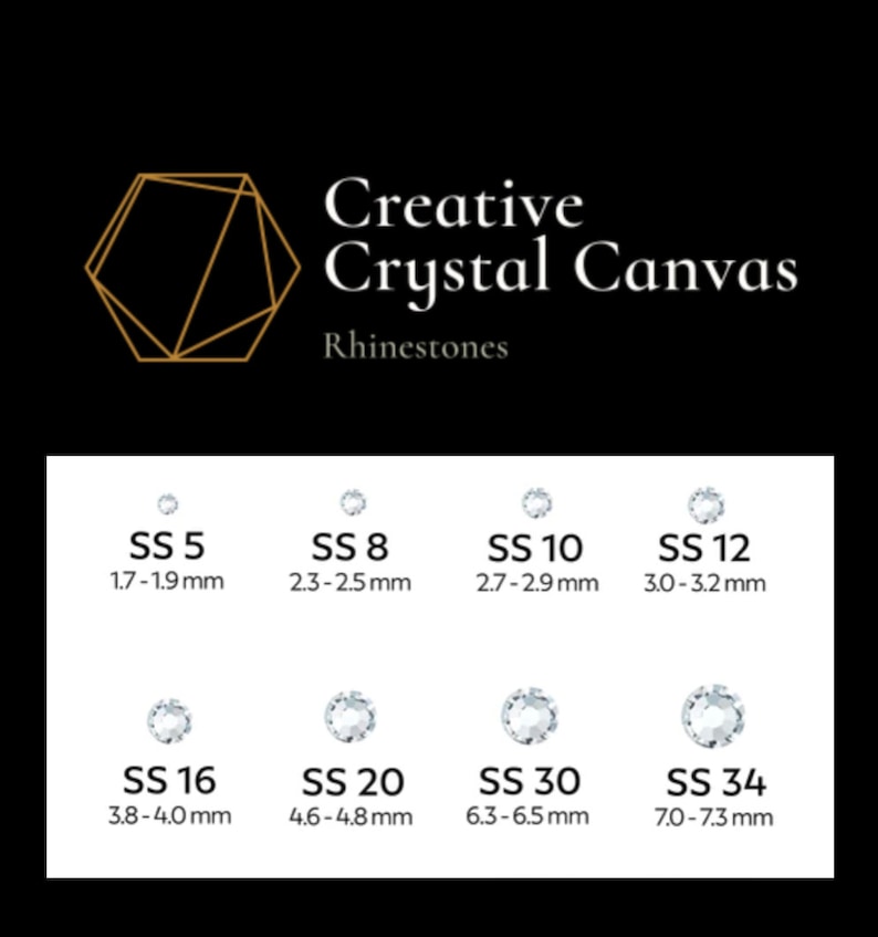 HOTFIX Premium Glass Rhinestones Sizes Ss8, Ss10, Ss16, Ss20, Ss30 ...