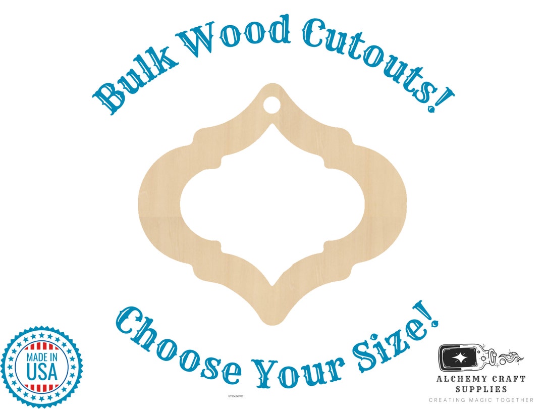 Wood Fun Shape Frame Unfinished Laser Cut Wood in Bulk, DIY Crafts ...