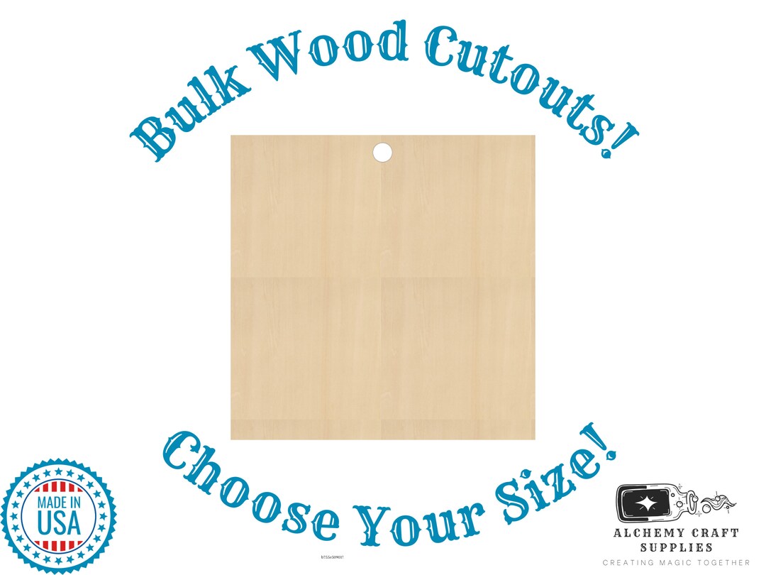 Wood Square Sharp Edges Unfinished Laser Cut Wood in Bulk, DIY Crafts ...