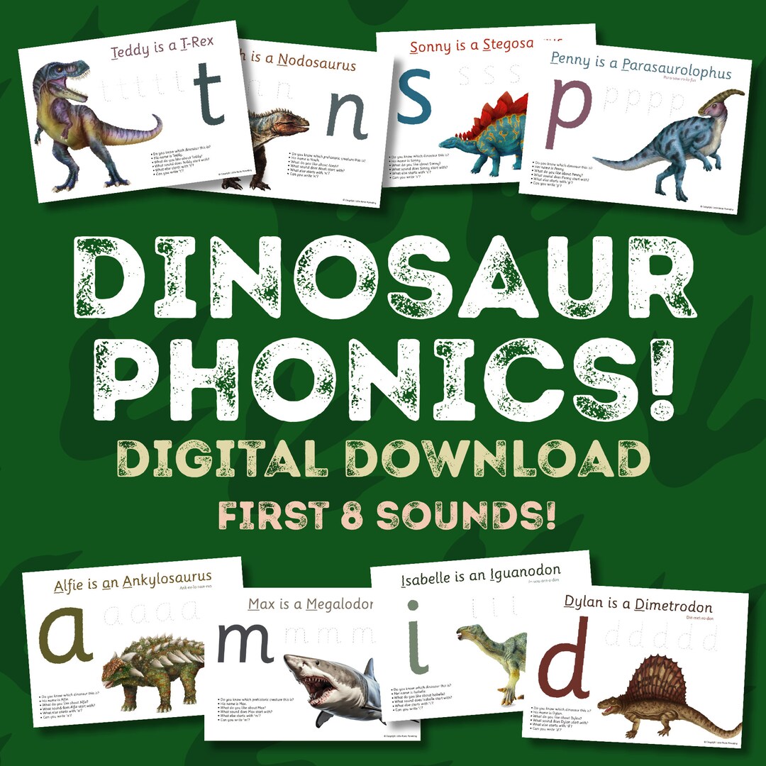 Dinosaur Phonics Digital Activity Sheets Realistic Prehistoric Imagery ...