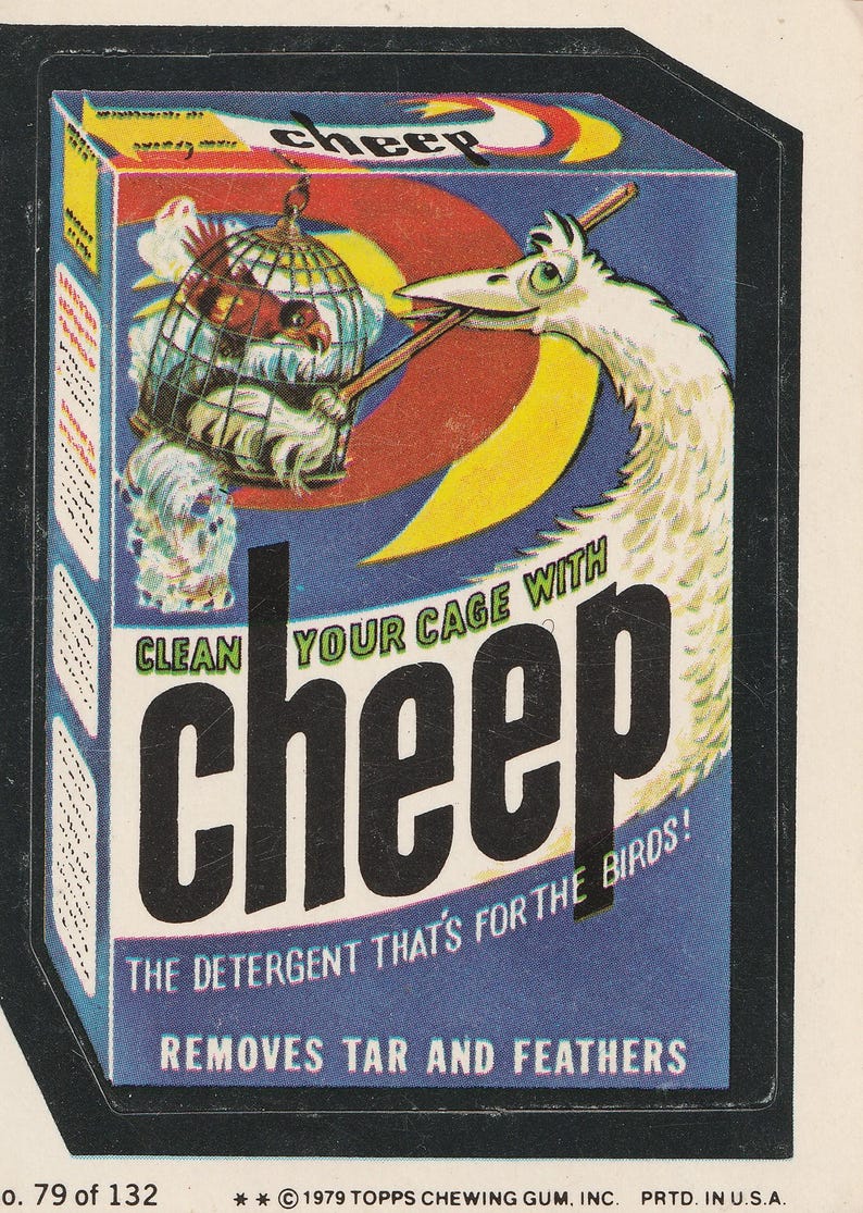 Cheep – 1979 Wacky Packages Sticker - Etsy