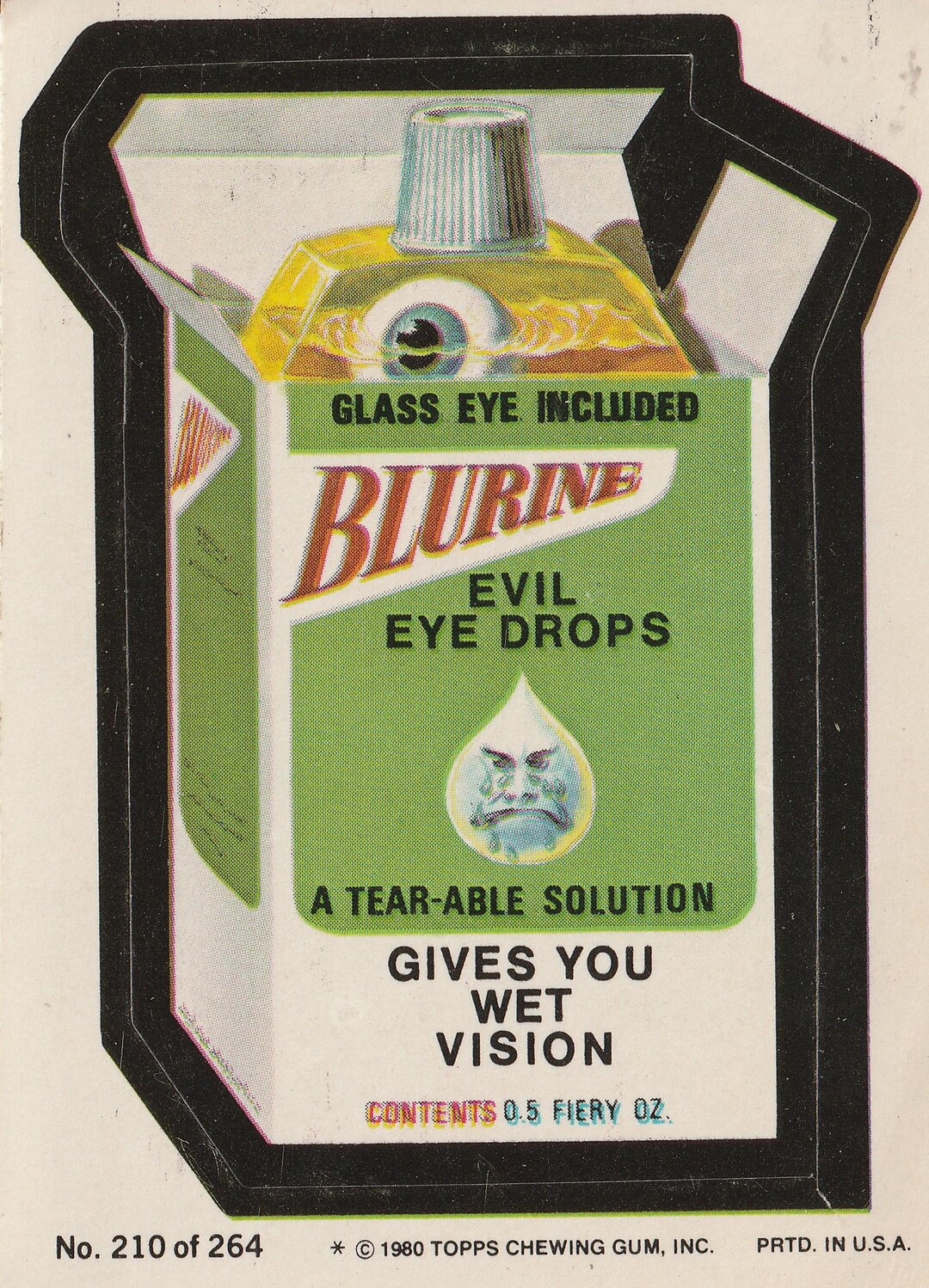 BLURINE Evil Eye Drops - Wacky Packages Sticker - Etsy