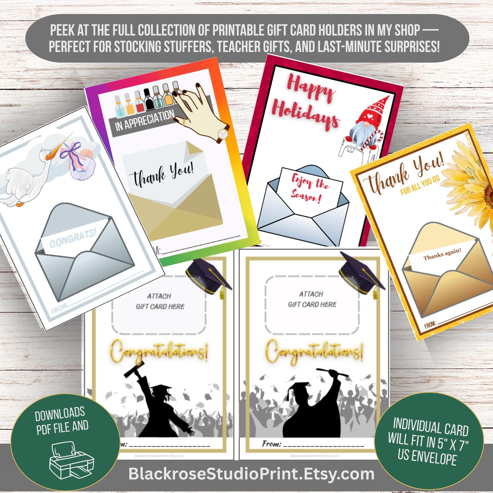 All Occasion Gift Card Holder Printable - Spa Manicure Pedicure ...