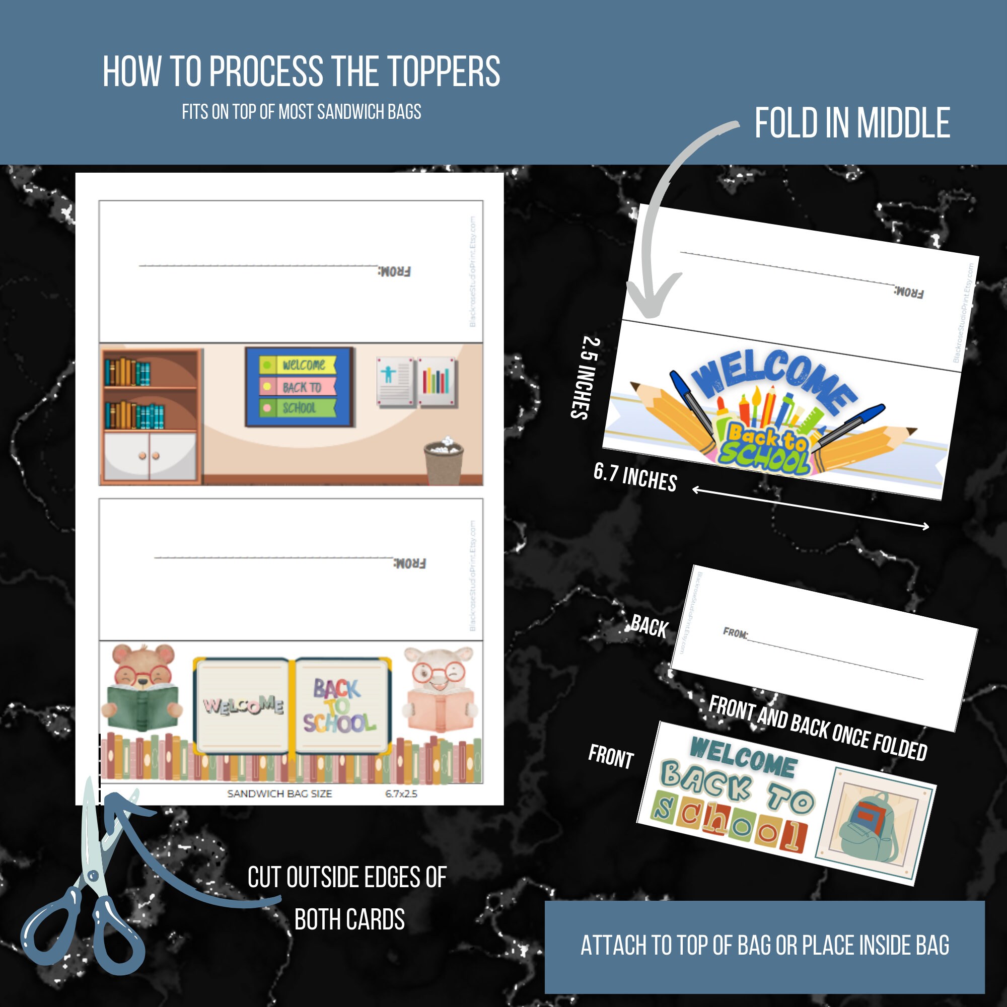 Welcome Back to School Printable Treat Bag Topper 4 Different Designs ...