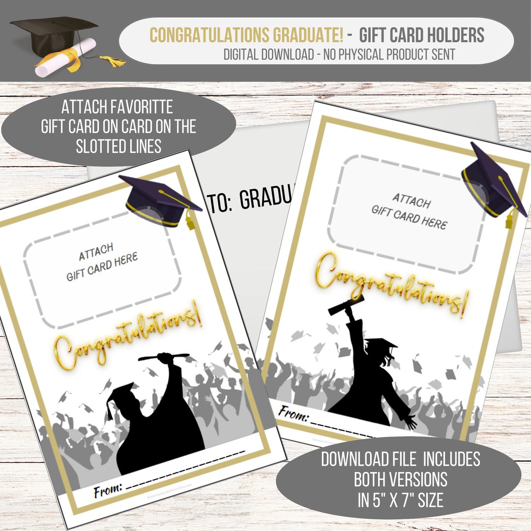 Congratulations Graduate Printable Gift Card Holder Both Male and ...