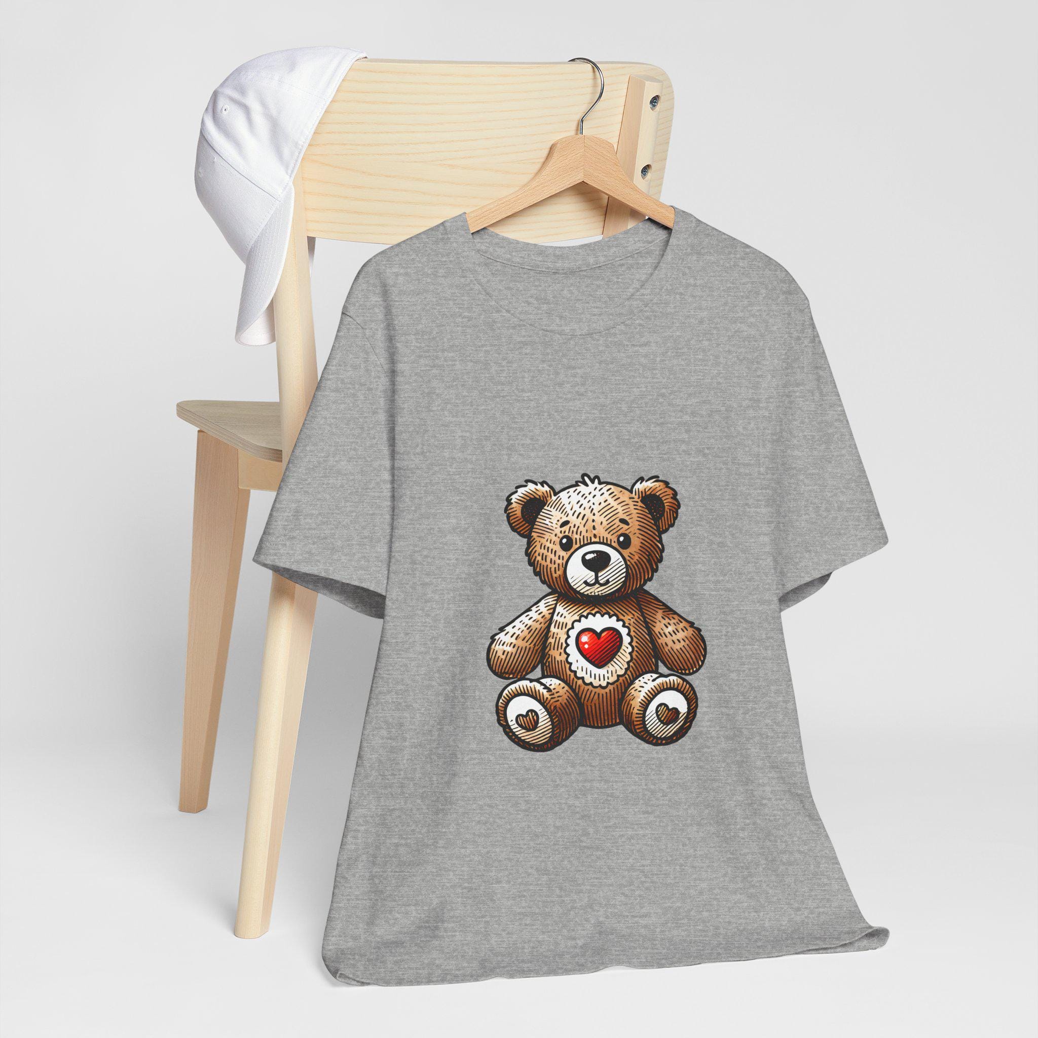 Unisex Teddy Bear T-shirt - Cute Heart Bear Design - Adorable Love ...