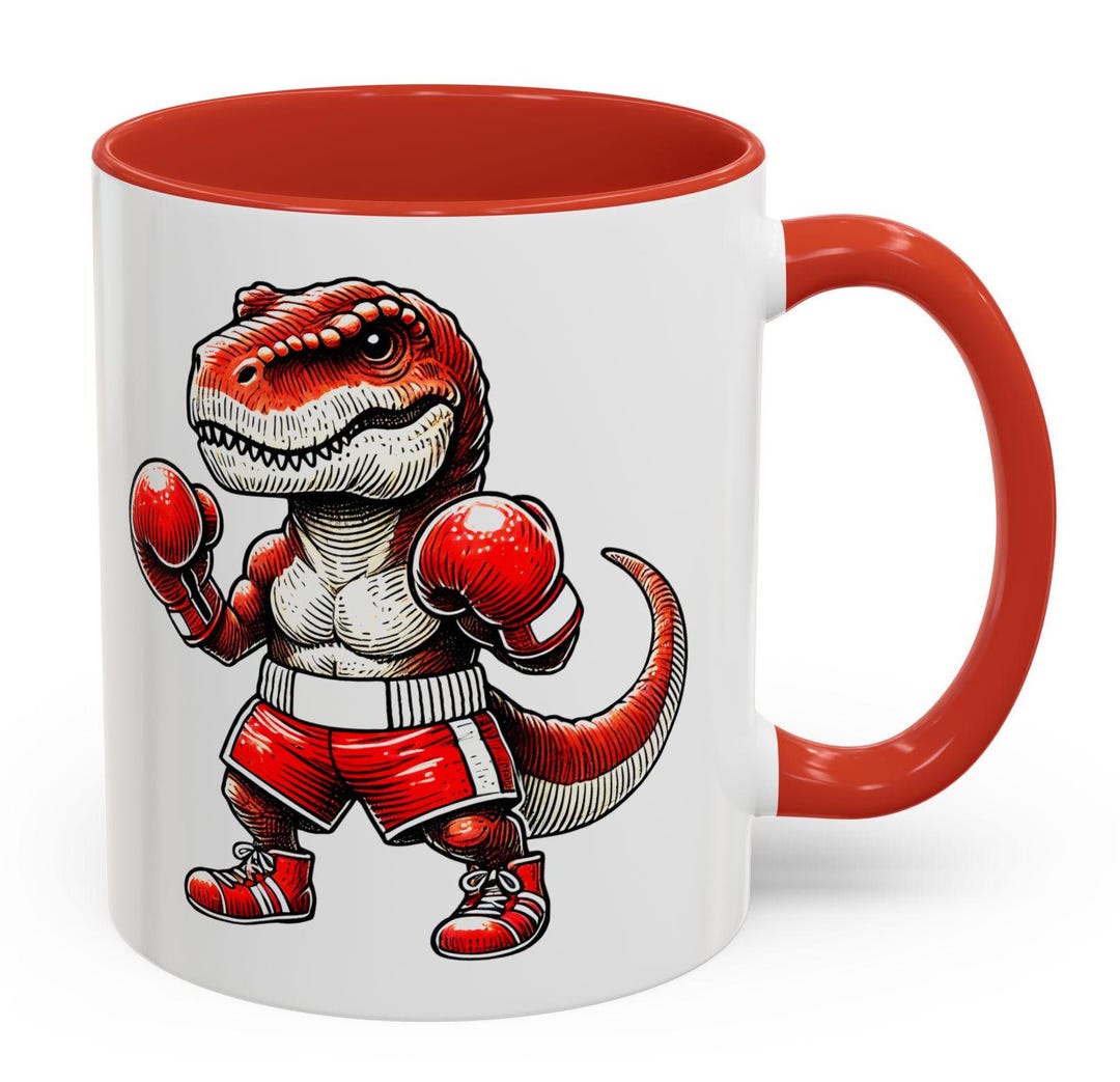 T-rex Boxing Mug Dinosaur Lover Gift Unique Boxing Fan Coffee Cup Cool ...