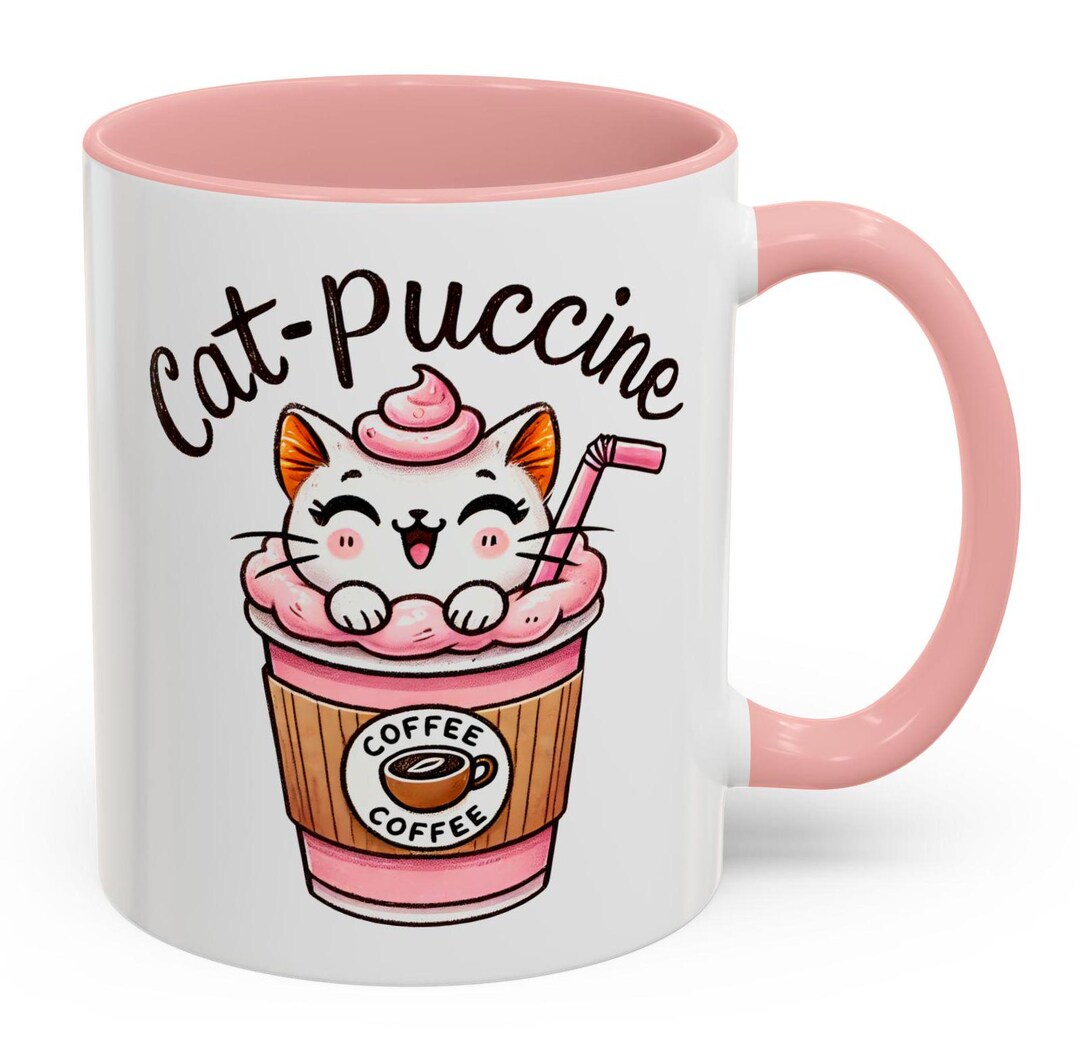 Cute Cat Coffee Mug - Catpuccino Pun Cup - Funny Cat Lover Gift ...