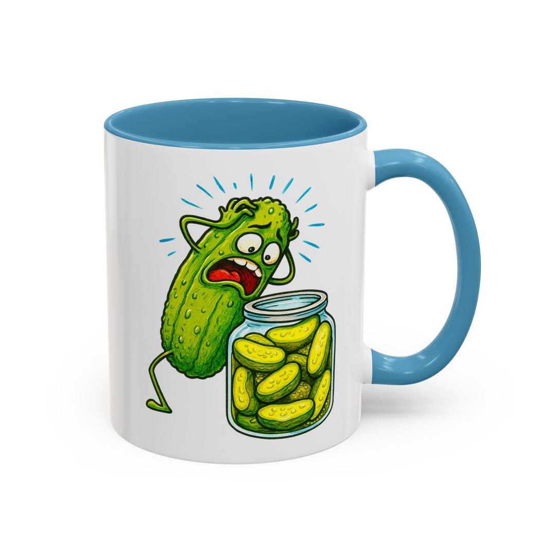 Screaming Pickle Panic Mug - Funny Dill Pickle Lover Coffee Cup, in a ...