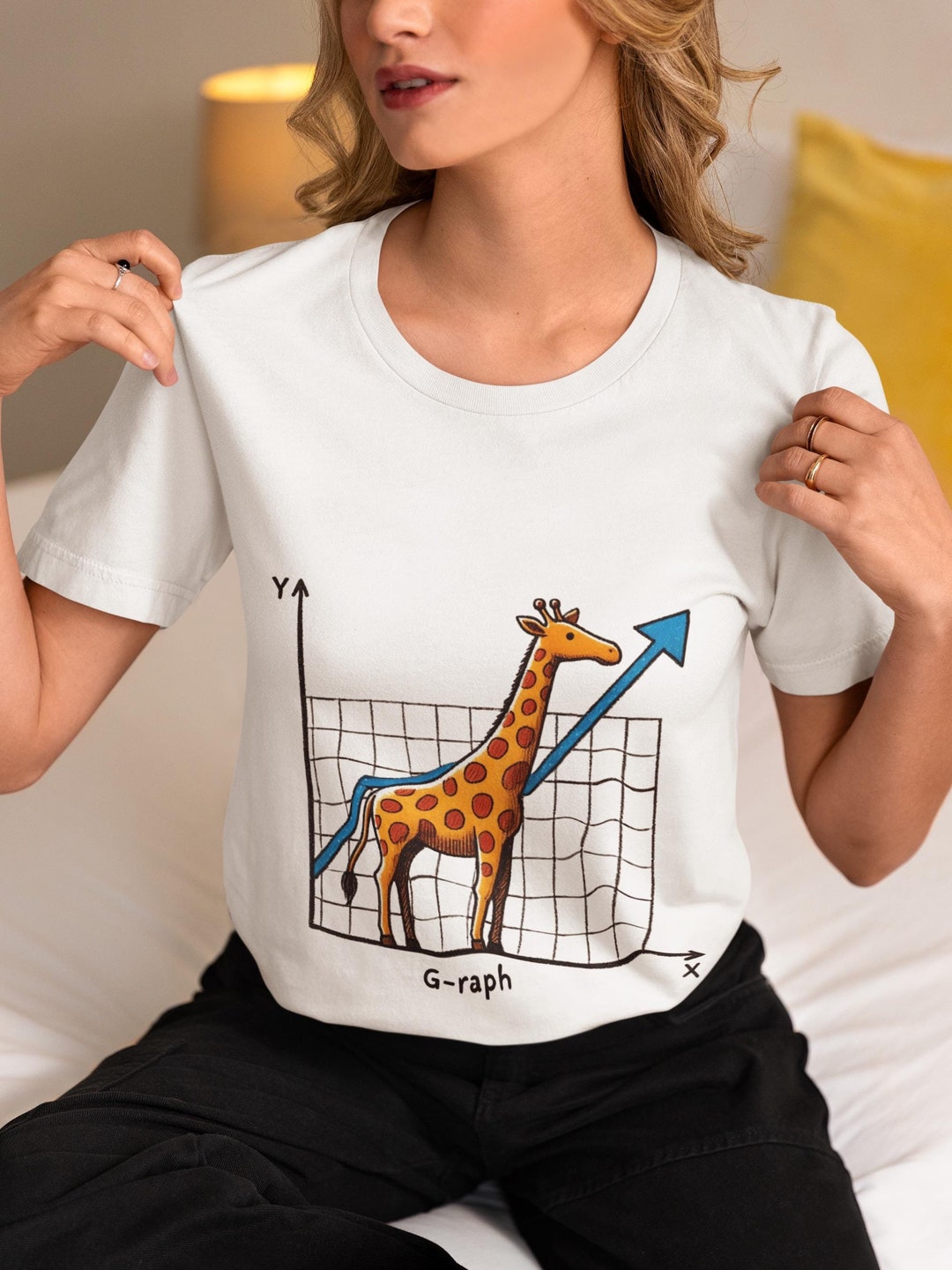 Giraffe Graph T-shirt, Geeky Animal Humor Tee, Nerdy Math Lover Gift ...