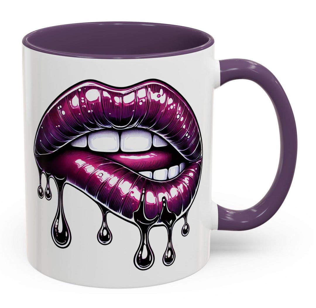 Glossy Dripping Lips Mug - Sexy Aesthetic Coffee Cup - Trendy Gothic ...