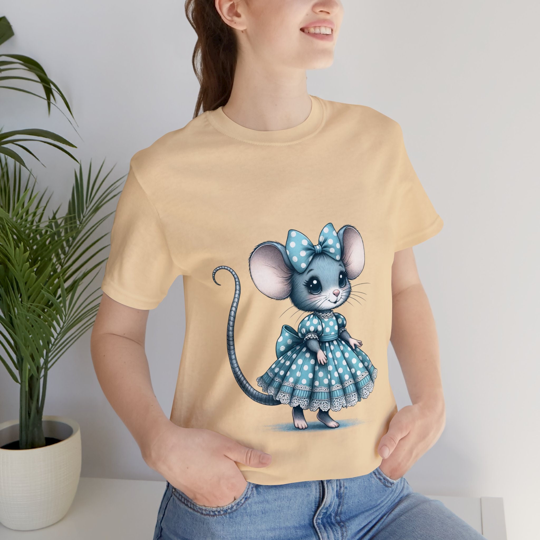 Adorable Polka Dot Dress Mouse T-shirt Cute Animal Tee Top for All Ages ...