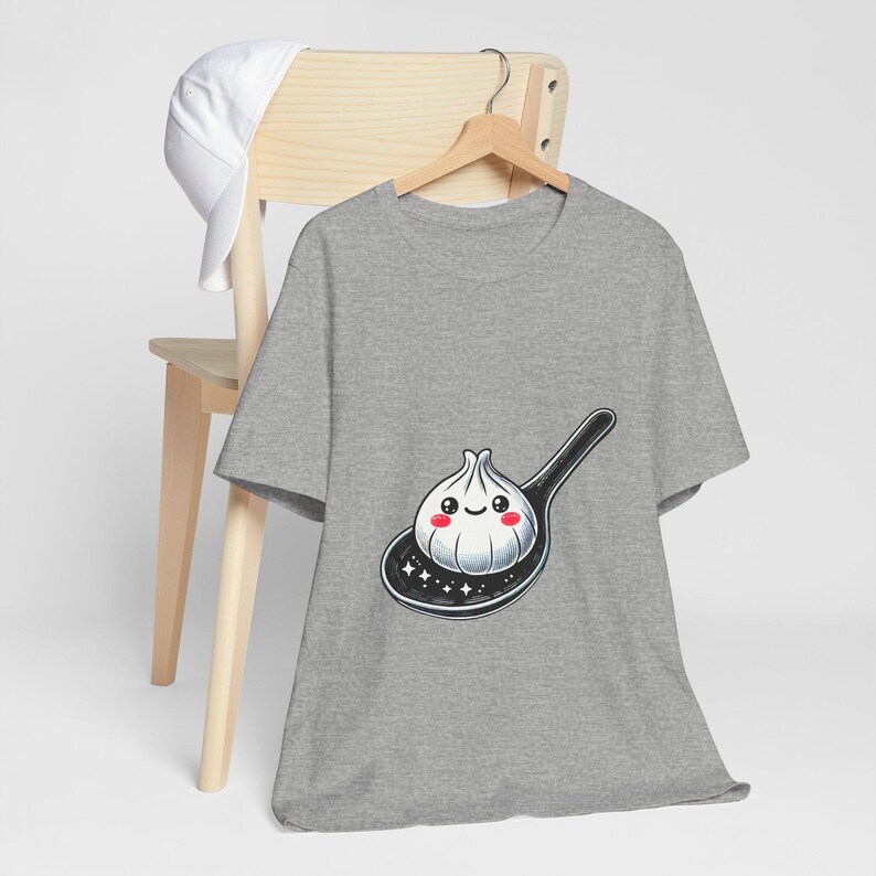 Kawaii Dumpling T-shirt, Cute Dumpling on Spoon Tee, Funny Food Lover ...