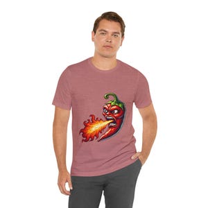 Spicy Red Chili Pepper Breathing Fire T-shirt for Hot Sauce Lover,funny ...