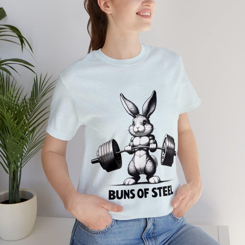 Muscle Bunny Workout T-shirt | Unisex Fitness Animal Humor Tee Top ...