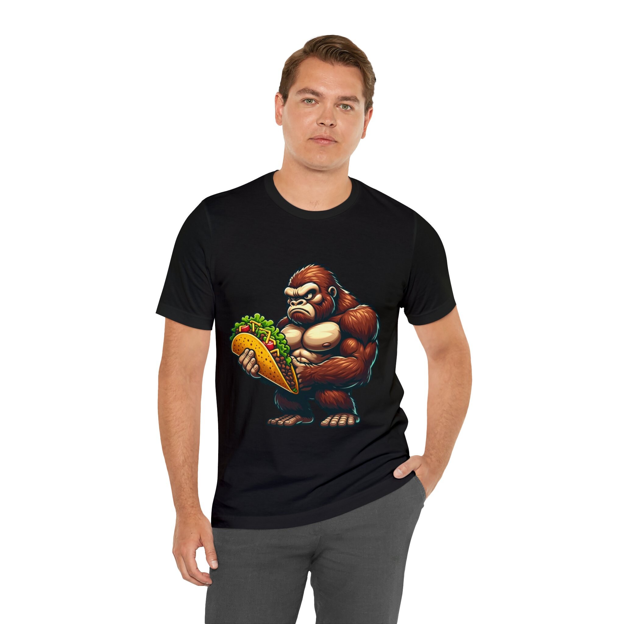 Muscular Gorilla Taco Lover Graphic Unisex T-shirt Unique Foodie ...