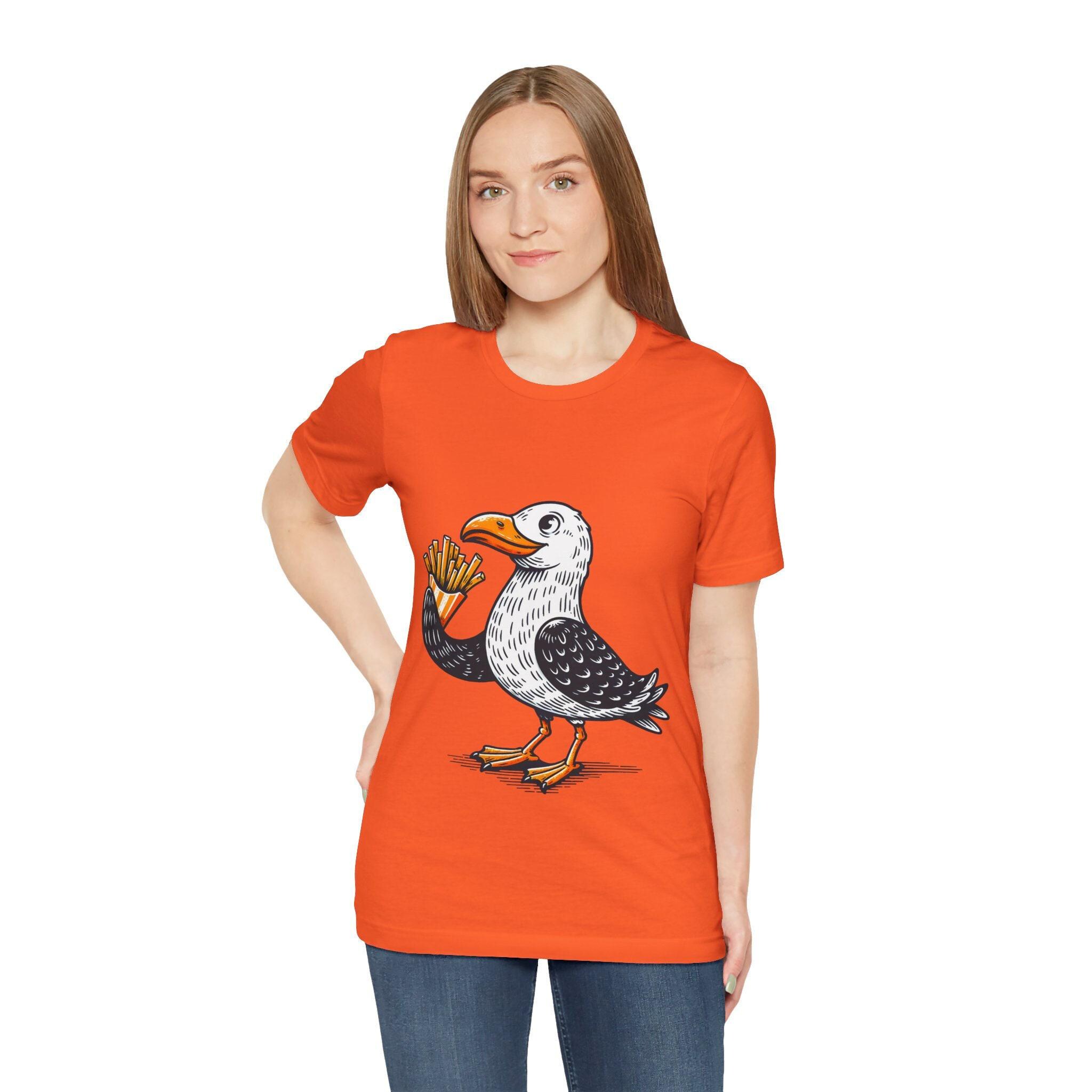 Funny Seagull T-shirt With French Fries, Unique Seagull Art Tee, Unisex ...