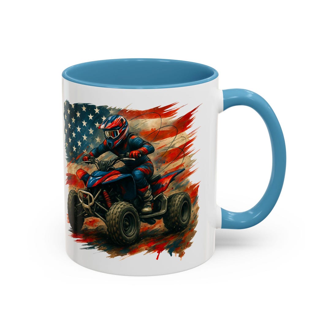 Patriotic ATV Rider Mug, American Flag Quad Biker Gift, Off-road Racing ...