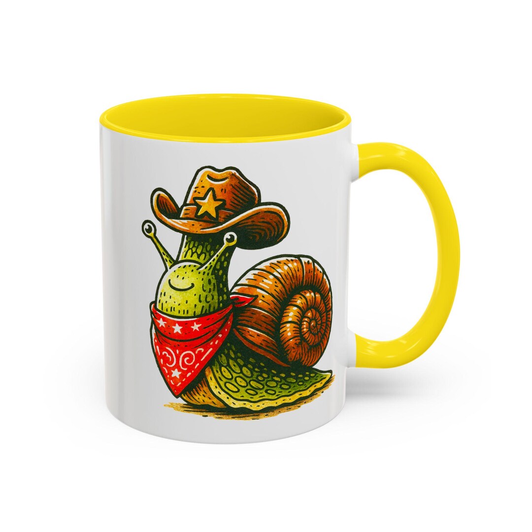Funny Cowboy Snail Mug - Western Snail Lover Gifts, Yee-haw Country ...