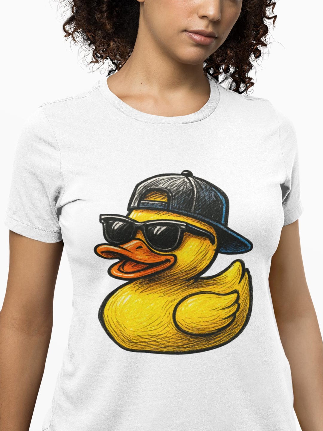 Cool Hipster Duck Graphic T-shirt for Adults,funny Rubber Duck With ...