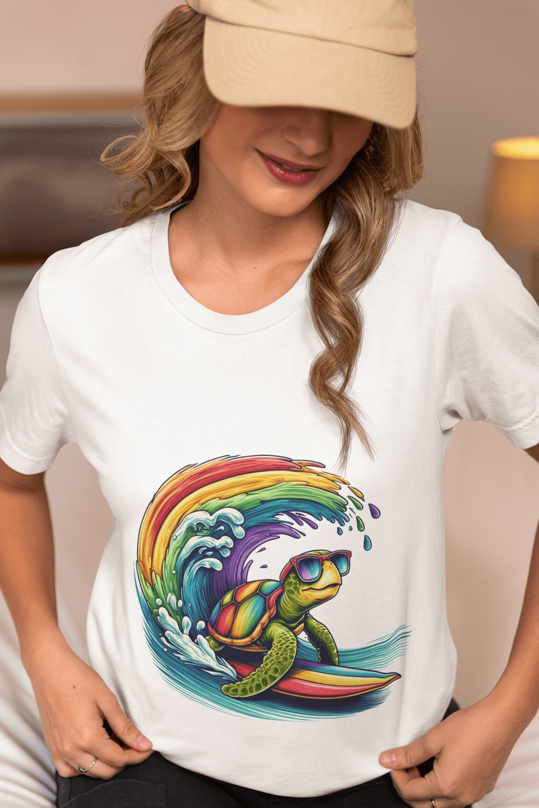 Vibrant Sea Turtle T-shirt Unisex Cotton Tee, Artistic Ocean Life ...