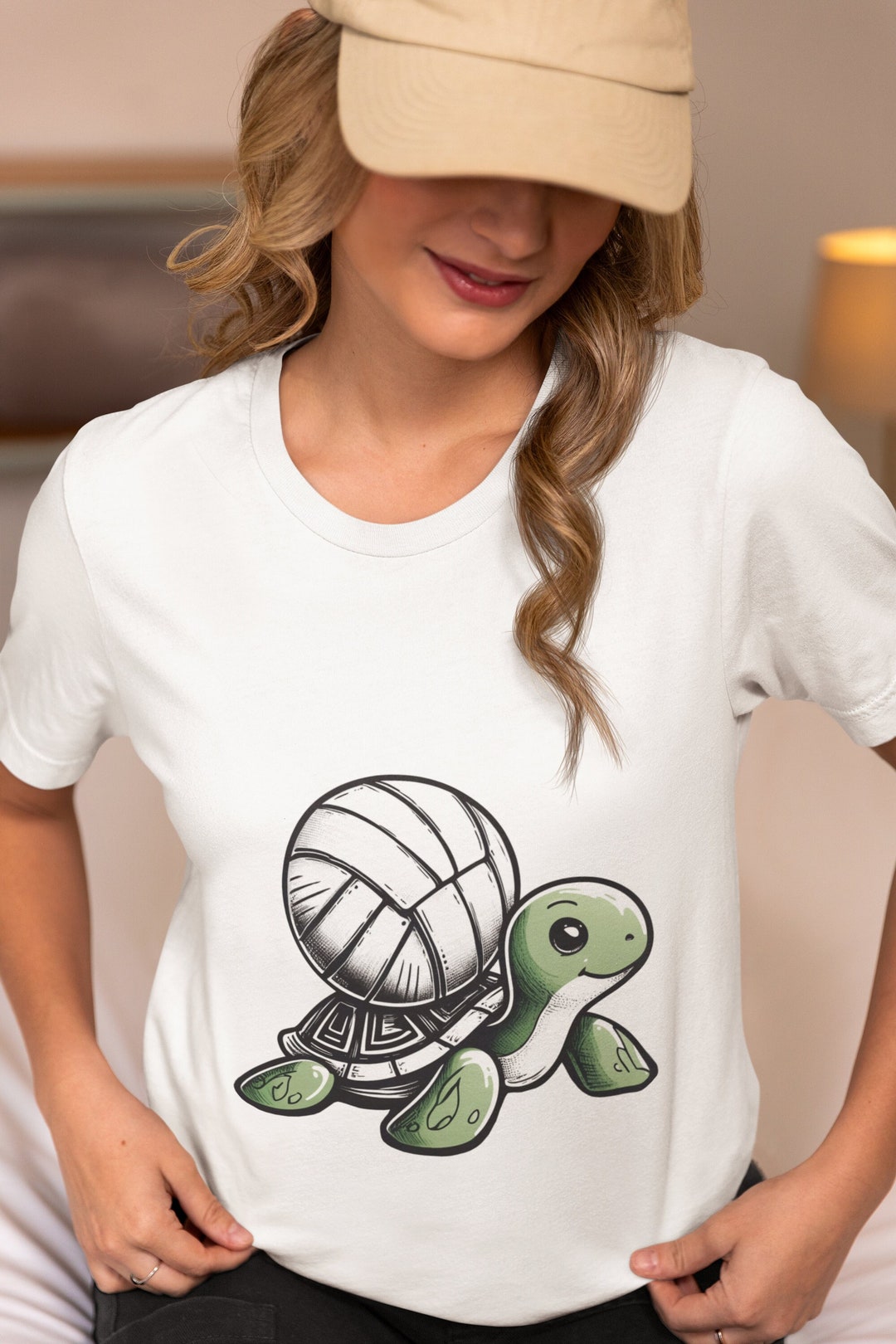 Unisex Turtle Volleyball Shell T-shirt Cute Cartoon Turtle With ...
