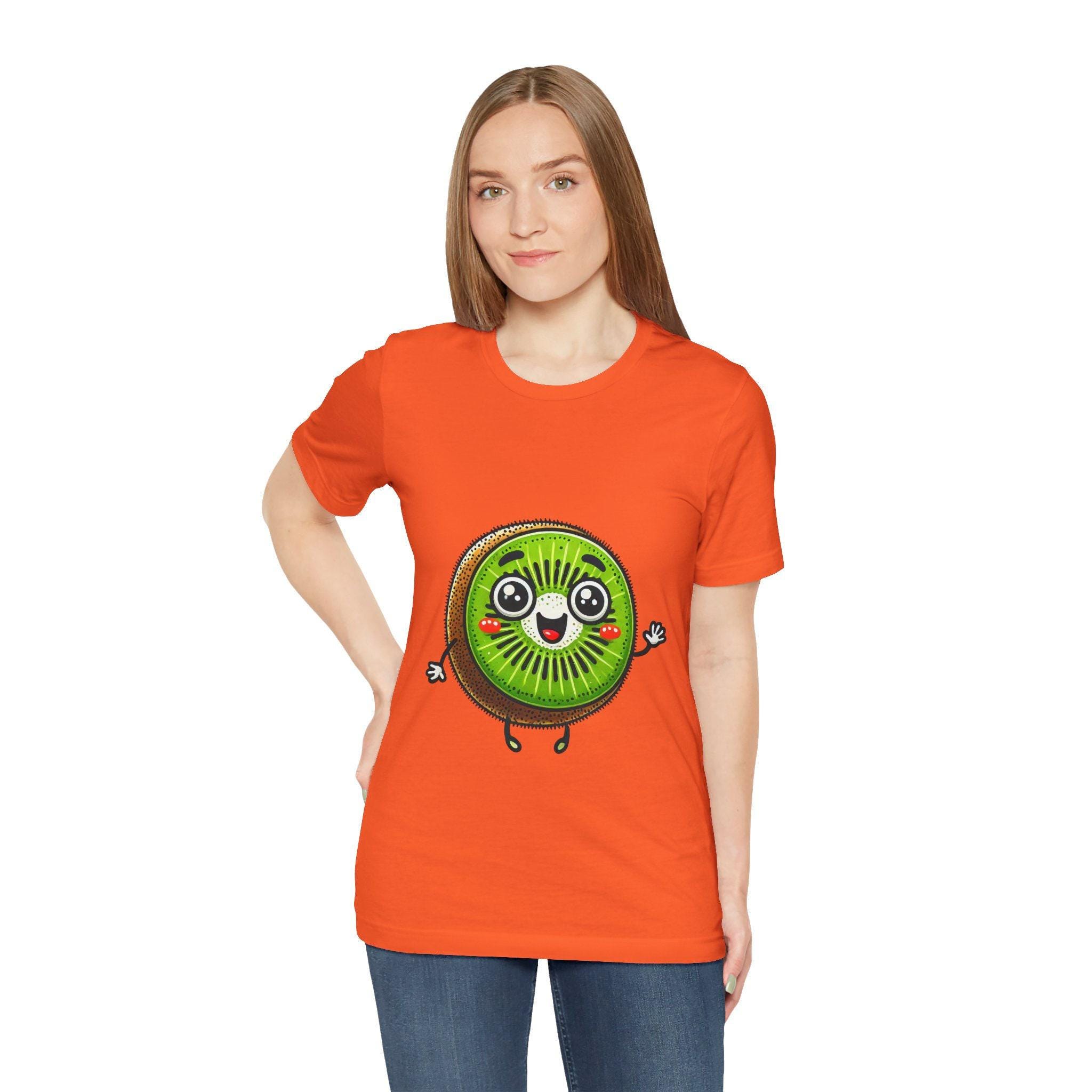 Whimsical Kiwi T-shirt - Cute Kawaii Fruit Lover Tee, Fun Cartoon Kiwi ...