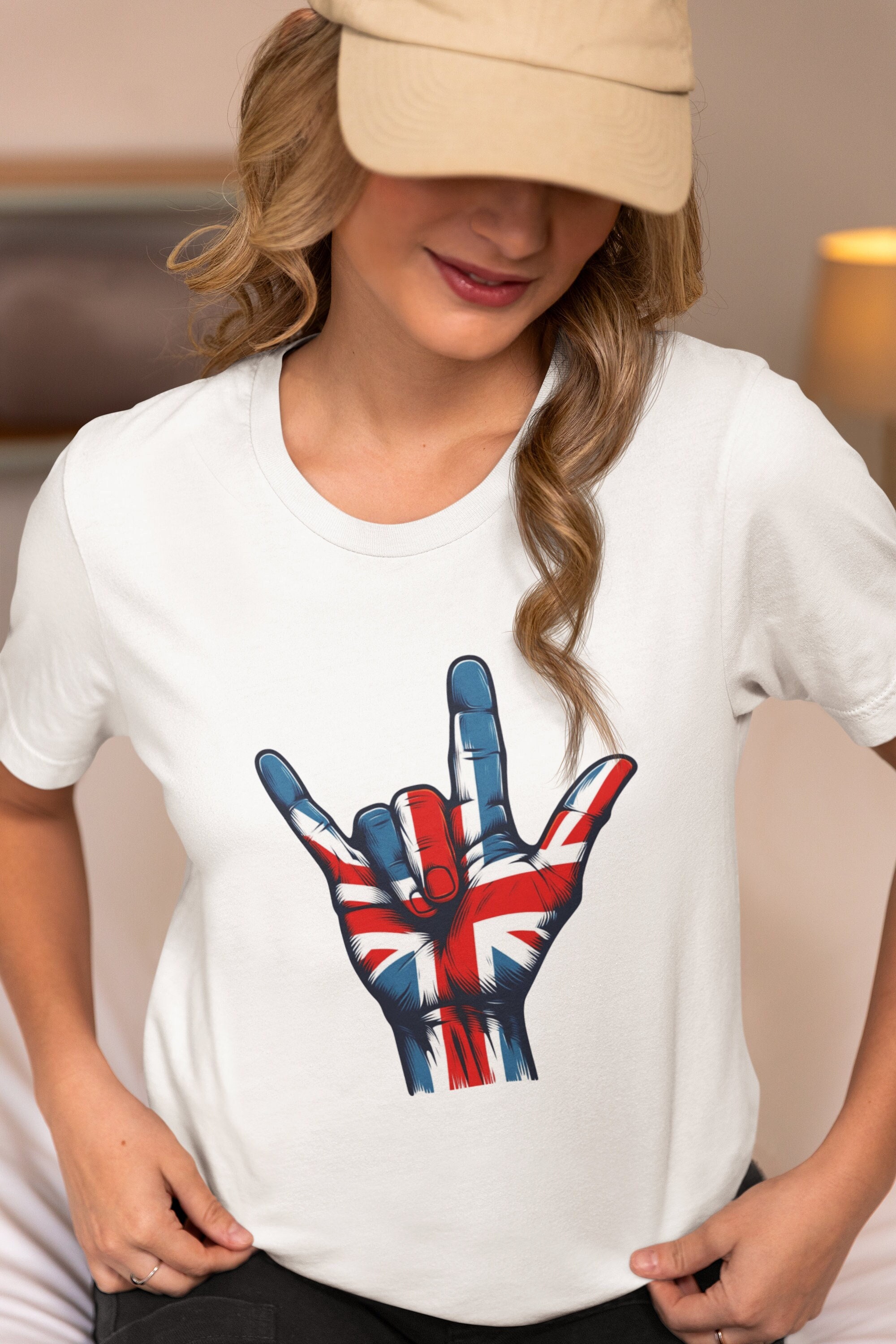 Unisex Love & Unity Hand Gesture Tee, British Flag Design, Patriotic UK ...