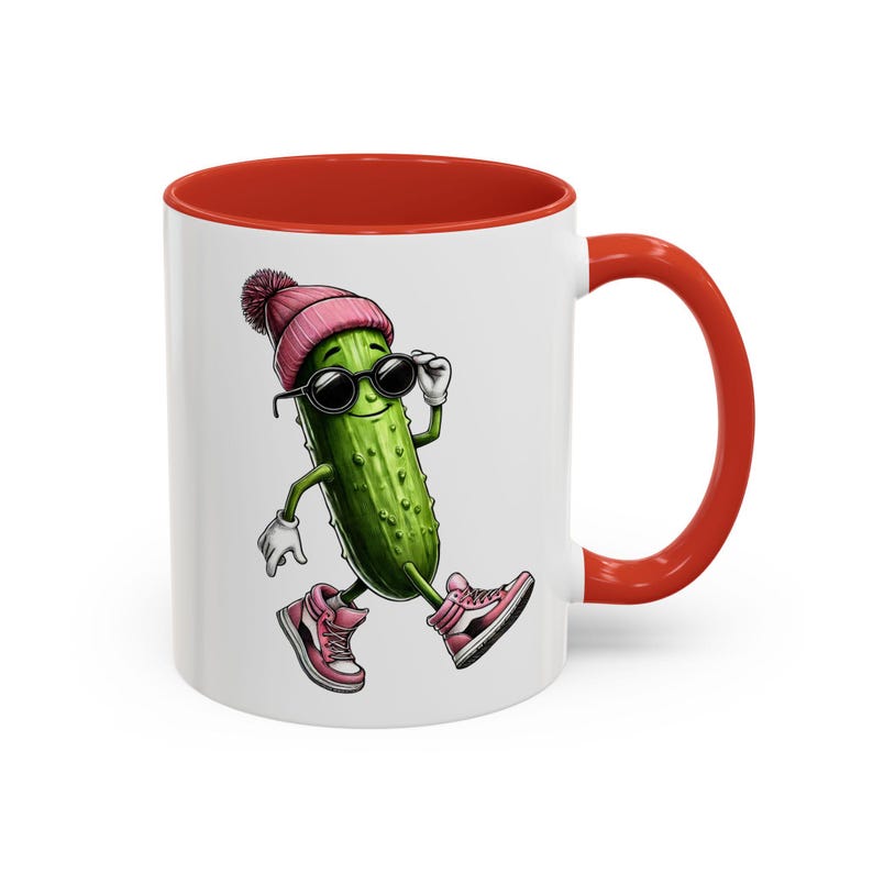 Cool Pickle Mug, Funny Cucumber With Sunglasses Coffee Cup, Quirky ...