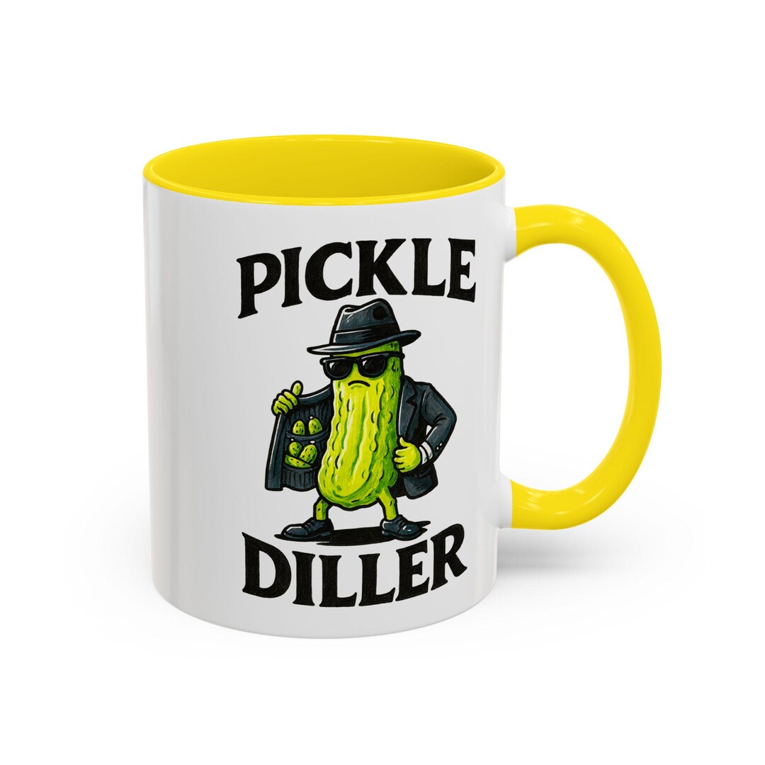 Pickle Diller Mug - Funny Gangster Pickle Coffee Cup, Dill Pickle Lover ...