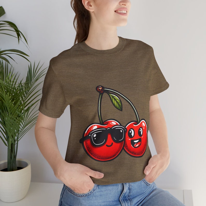 Fun Cherry Sunglasses Tee Unisex Fruit Humor T-shirt, Cherry Lovers Top ...