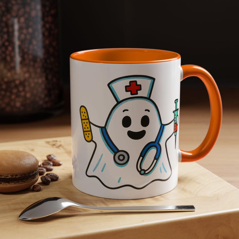 Nurse Ghost Mug - Cute Halloween Medical Coffee Cup, Nurse Appreciation ...