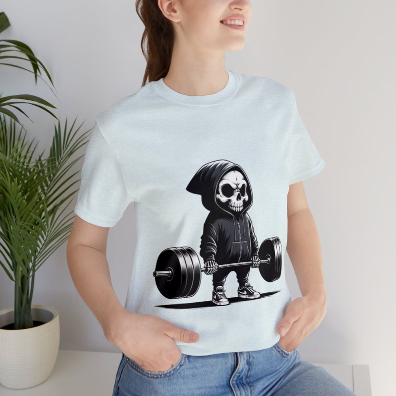 Heavyweight Deadlifting Skull Unisex T-shirt Gym Enthusiast Cotton Tee ...