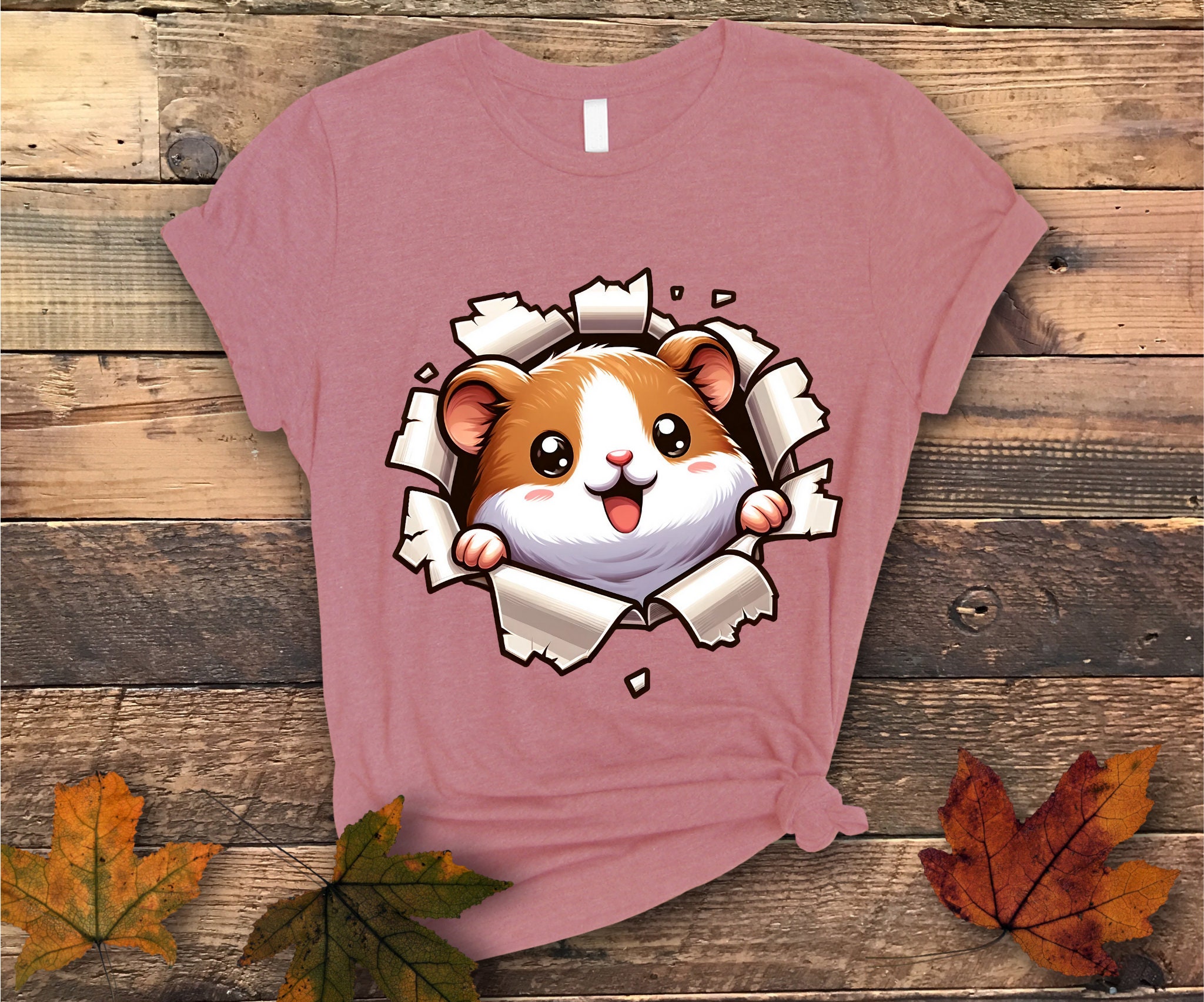 3D Hamster Tee, Unisex Realistic Wall Break Design, Unique Animal Shirt ...