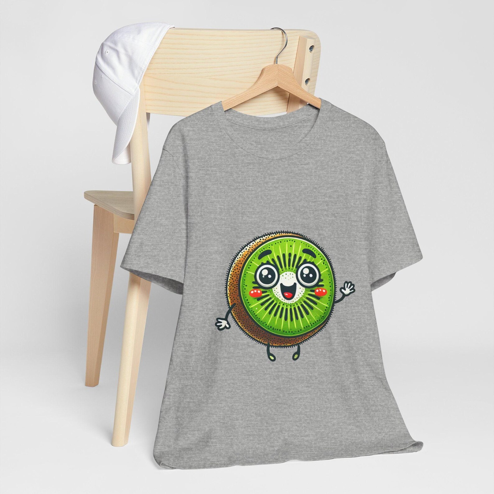 Whimsical Kiwi T-shirt - Cute Kawaii Fruit Lover Tee, Fun Cartoon Kiwi ...