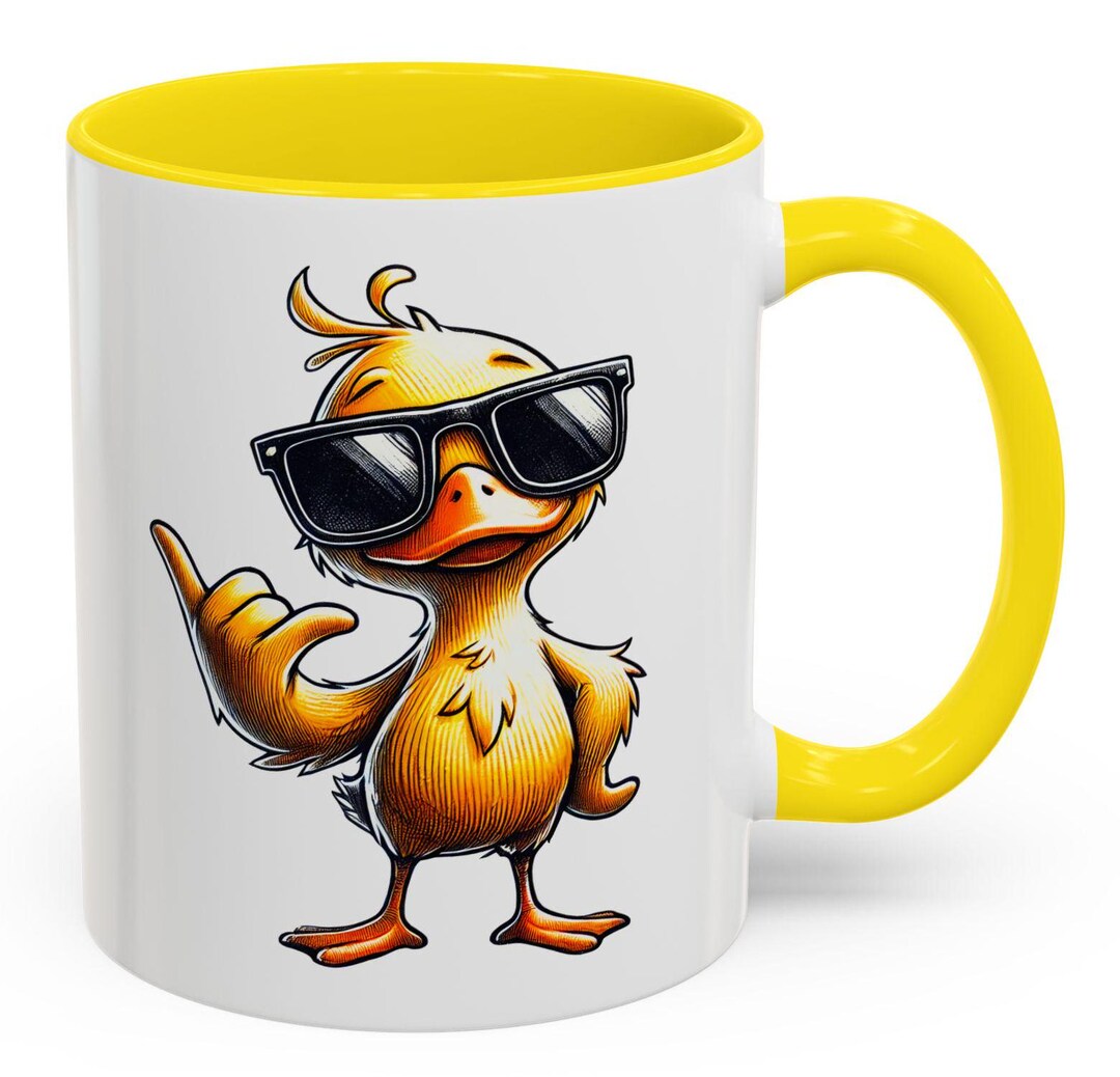 Cool Duck Mug With Sunglasses, Funny Duck Coffee/tea Cup, Cute Shaka ...