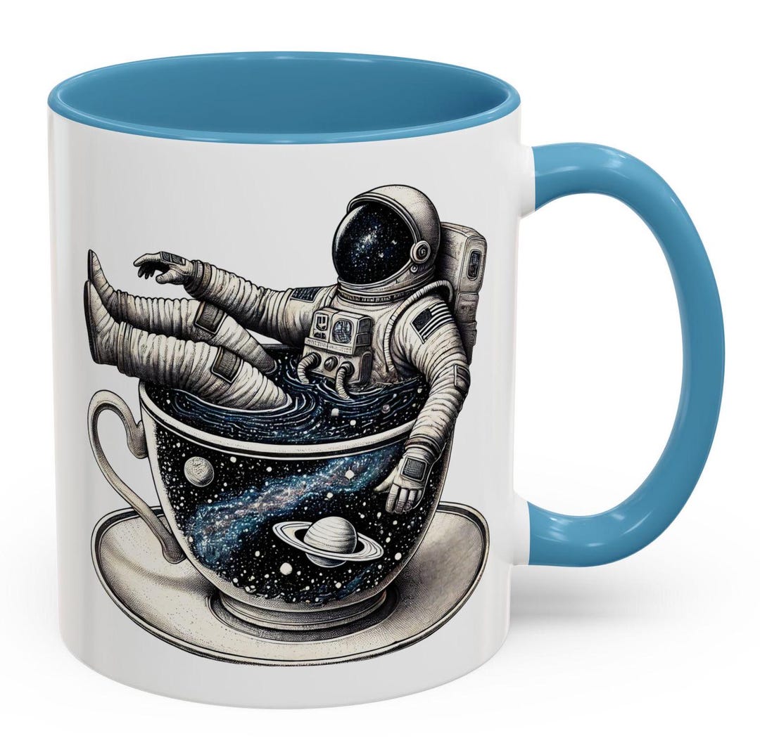 Cosmic Astronaut Coffee Mug,surreal Space Explorer Cup,galaxy Universe ...