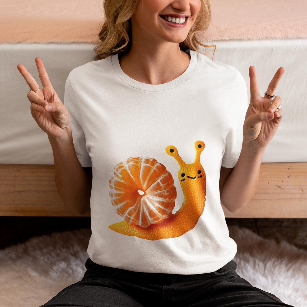 Unisex Quirky Cute Snail Made From Mandarin Orange T-shirt,funny Foodie ...