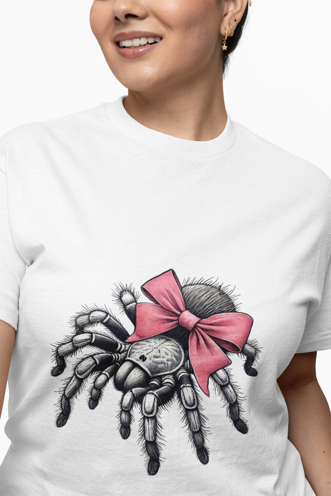 Cute Tarantula Wearing a Pink Bow Unisex T-shirt, Unique Novelty Shirt ...