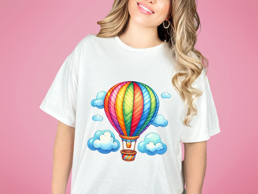 Watercolor Hot Air Balloon T-shirt - Unisex, Colorful Sky Adventure ...